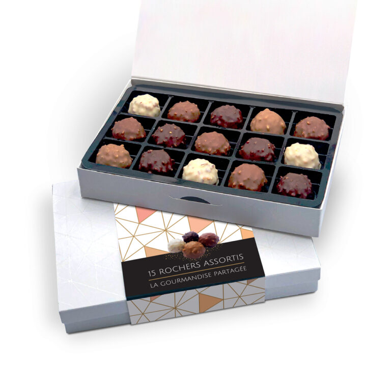 Boîte d'assortiment de 15 rochers au chocolat | Kisseo.fr